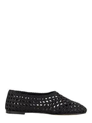 EMME PARSONS Woven Nappa High Throat Ballet Flats - Black