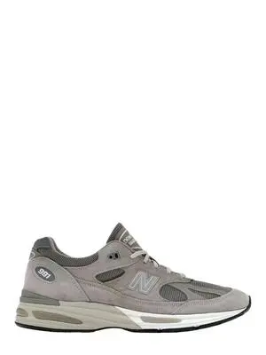 NEW BALANCE 991v2 Suede-panel Sneakers - Grey