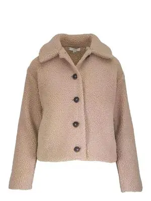 Vince Collared Sherpa Jacket - Neutrals