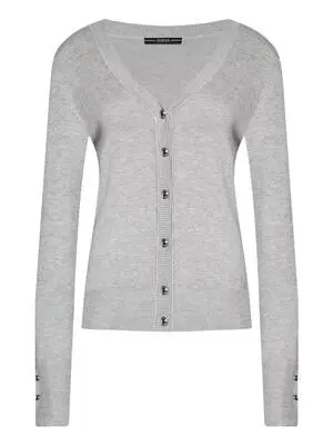 Guess Knitted V-neck Cardigan - Grey