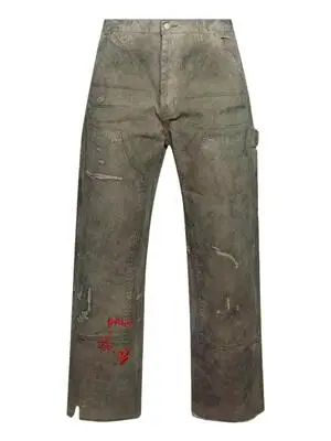 PALY Waxed-canvas Double-knee Trousers - Brown