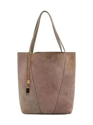 Chloé Suede Spin Tote Bag - Brown