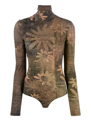 MAISON MARGIELA Long Sleeve Bodysuit - Brown