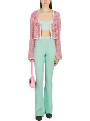 MARCO RAMBALDI Sweetheart Neck Cropped Top - Blue