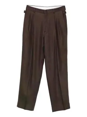 BE ABLE Pleated Side-adjuster Trousers - Brown