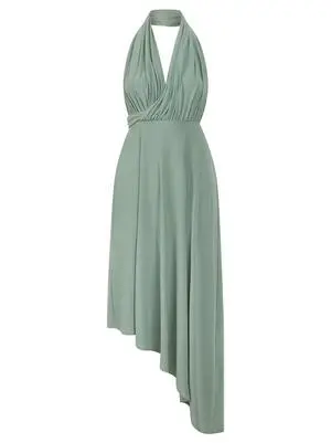 CELESTINE & MAE Sage Halterneck Midi Dress - Green