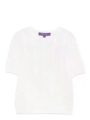 Ralph Lauren Cashmere Cable Knit T-shirt - Neutrals