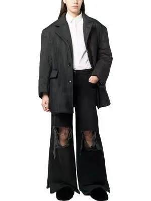 MAISON MARGIELA Pinstripe Button-fastening Jacket - Black