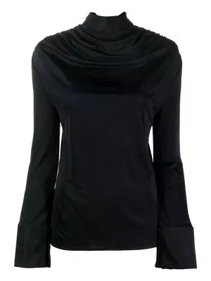 Viktor & Rolf Draped Detail Long Sleeve Blouse - Black