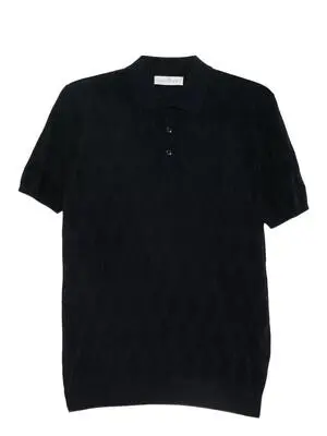 JEORDIE'S Diamond-knit Polo Shirt - Blue