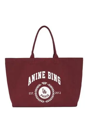 ANINE BING Leo Canvas Tote Bag - Fig