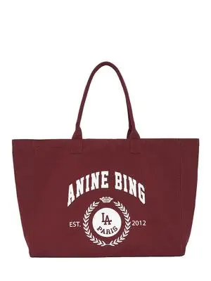 ANINE BING Leo Canvas Tote Bag - Fig