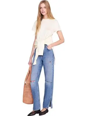 ANINE BING Shelley Surfer Tee - Washed Buttercream
