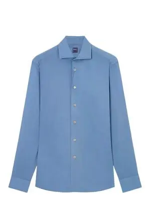 Fedeli Sean Long-sleeve Button-down Shirt - Blue