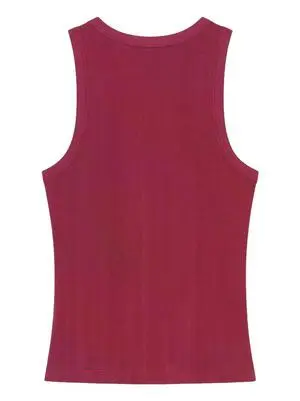 Givenchy Ribbed Knit Logo Tank Top - Red