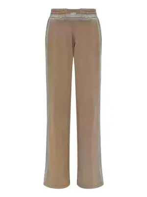 Off-White Logo-print Wide-leg Track Pants - Neutrals