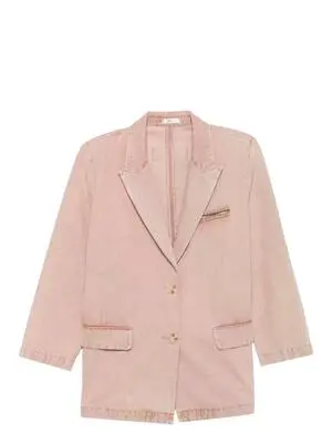 HUI HUI Deep Cotton Denim Blazer - Pink