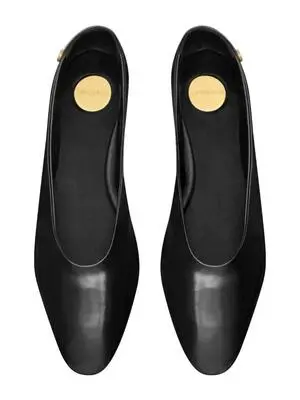 Saint Laurent Almond Toe Ballet Flats - Black
