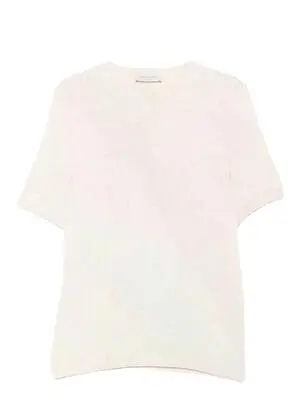 JEORDIE'S Short-sleeve Knitted Sweater - Neutrals