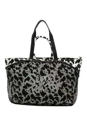 SECRET PON-PON City Cow-print Mesh Tote Bag - Neutrals