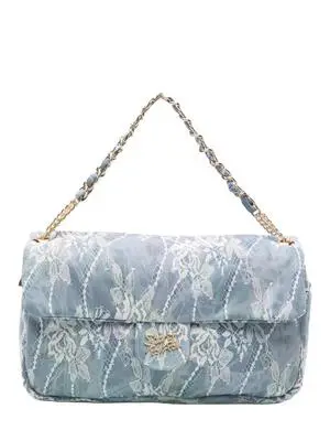 SECRET PON-PON Charlotte Lace-overlay Shoulder Bag - Blue