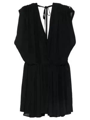 THE M.. Emily Draped V-neck Mini Dress - Black