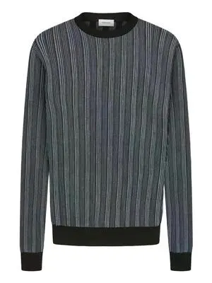 FERRAGAMO Crew Neck Sweater With Gancio Tab Detail - Brown
