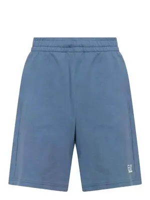 EA7 Logo Print Track Shorts - Blue