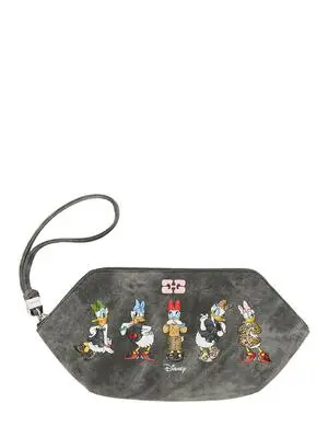 GANNI GANNI Tiger Print Pouch With Logo Detail Black