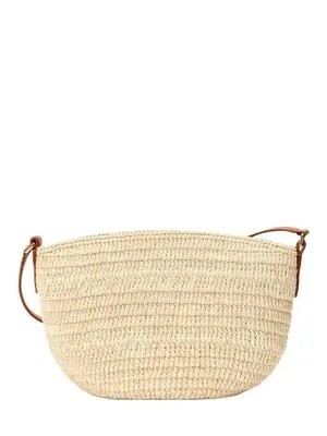 Loewe Eclipse Raffia Pouch - Beige