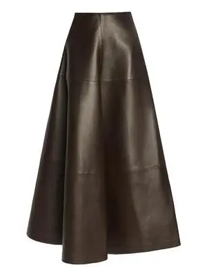 Altuzarra Varda Leather Skirt - Fudge