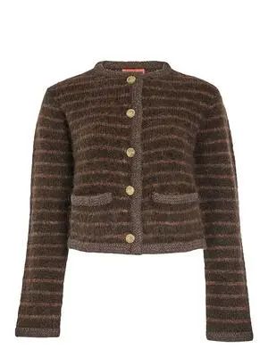 Altuzarra Striped Alpaca Blend Jacket - Fudge