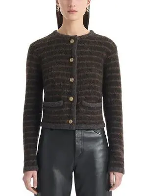 Altuzarra Altuzarra Mack Jacket Striped Alpaca Blend Fudge