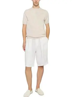 BRIGLIA 1949 Bedfords Pleated Tailored Shorts - White