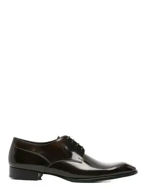 Saint Laurent Leather Derby Shoes - Brown