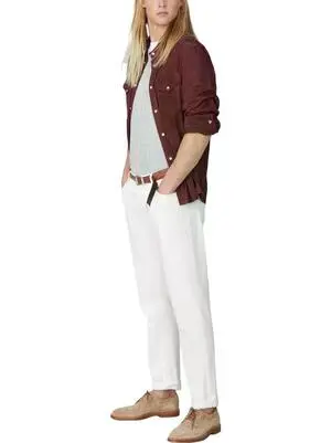 Brunello Cucinelli Long-sleeve Suede Shirt Red