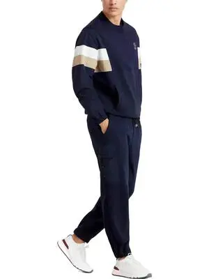 Brunello Cucinelli Straight-leg Cotton-blend Track Pants - Blue
