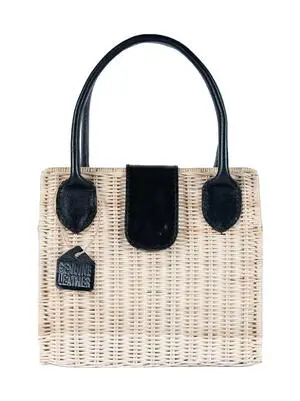 JELAVU Piper Handwoven Rattan Crossbody Bag - Black