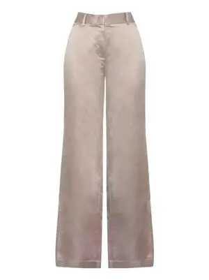 PANICALE Satin-finish Wide-leg Trousers - Neutrals