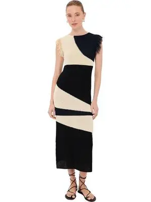 PROENZA SCHOULER Proenza Schouler Saskia Knit Midi Dress With Fringe Trim