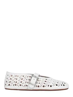 Alaïa Lambskin Vienne Ballet Flats - White
