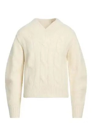 JIL SANDER Mohair Wool Blend Sweater - White