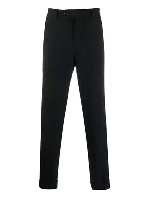 Brunello Cucinelli Virgin Wool Flannel Leisure Fit Trousers - Blue