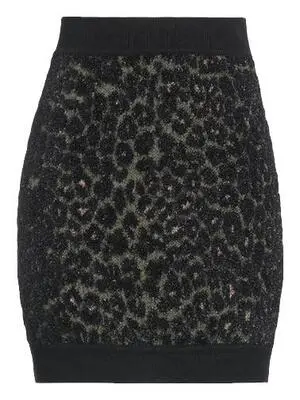 NENETTE Leopard-print Metallic Knit Mini Skirt - Black