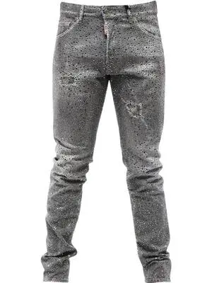 Dsquared2 Cool Guy Stud-Embellished Distressed Jeans Grey