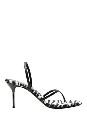 Paris Texas Lidia Zebra-print Stiletto Sandals - Black