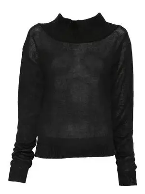 Paloma Wool Soto Funnel-neck Fine-knit Sweater - Black