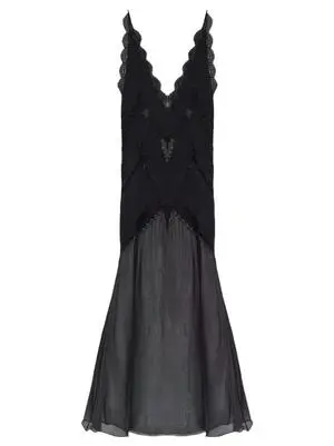 TOM FORD Lace-trimmed Sheer Panel Dress - Black