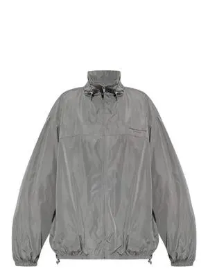 Alexander Wang Logo-print High-neck Jacket - Grey
