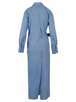 BALOSSA Evelin Pinstriped Wrap Dress - Blue